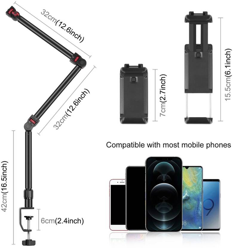 Lyla Camera Desk Mount Stand Detachable Arm Flexible for Webcam Self ...