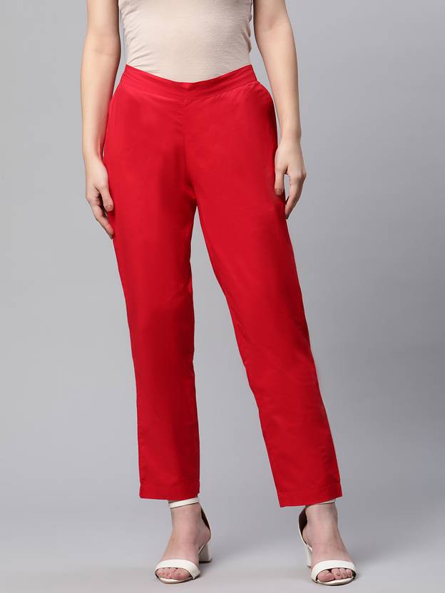 Ayaany Regular Fit Women Red Trousers - Buy Ayaany Regular Fit Women ...