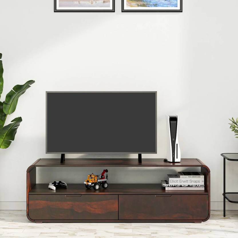 Allie Wood Rosewood (Sheesham) Engineered Wood TV Entertainment Unit ...