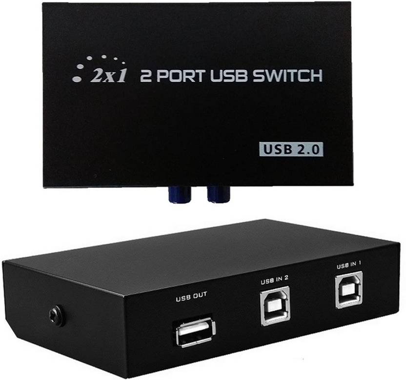 kipek TV-out Cable USB Switch 2 Ports USB 2.0 Selector Switch for 2 PC ...