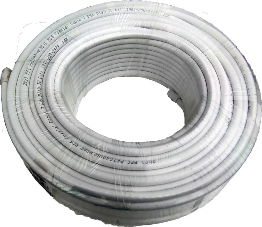 DARTTRONICS TV-out Cable Coaxial RG-6 Cable for All DTH Antenna Cable ...