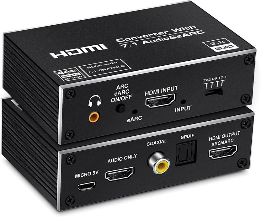 microware 4K HDMI 2.0b Audio Converter with 7.1CH Audio Support and ARC ...