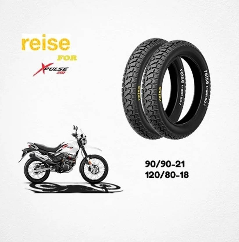 Reise Moto 90/90-R21 & 120/80-R18 TRAIL TUBE TYPE COMBO PACK 2 TYRE ( FRONT & REAR ) XPULSE 200 ...