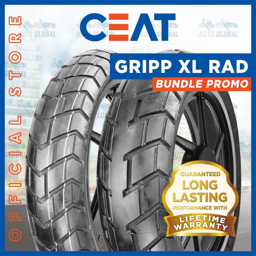 CEAT 120/70-R17 & 160/60-R17 GRIPP XL RAD COMBO PACK 2 TYRES ( FRONT ...