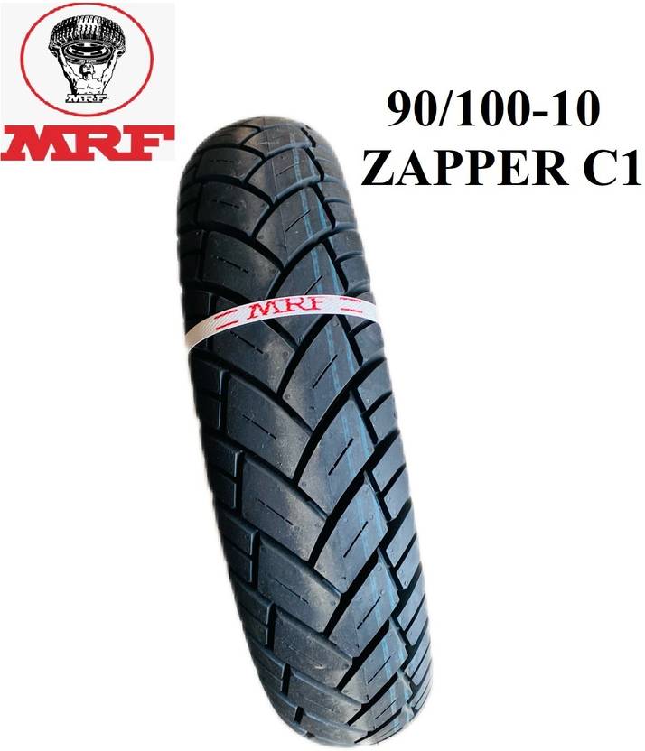 MRF ZAPPER C1 (NEW MODEL) 90/100-10 53J Front & Rear Two Wheeler Tyre ...