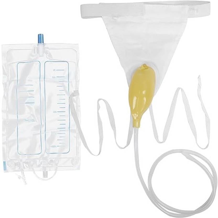 Vinayakart Pack of 1 bag Male Urinary Drainage Urin Bag (1000 ml White ...