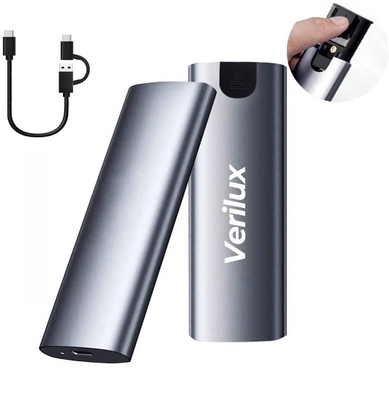Verilux Aluminum M.2 to USB NVMe SATA SSD Enclosure Reader, Tool-Free USB 3.2 Gen USB Adapter ...