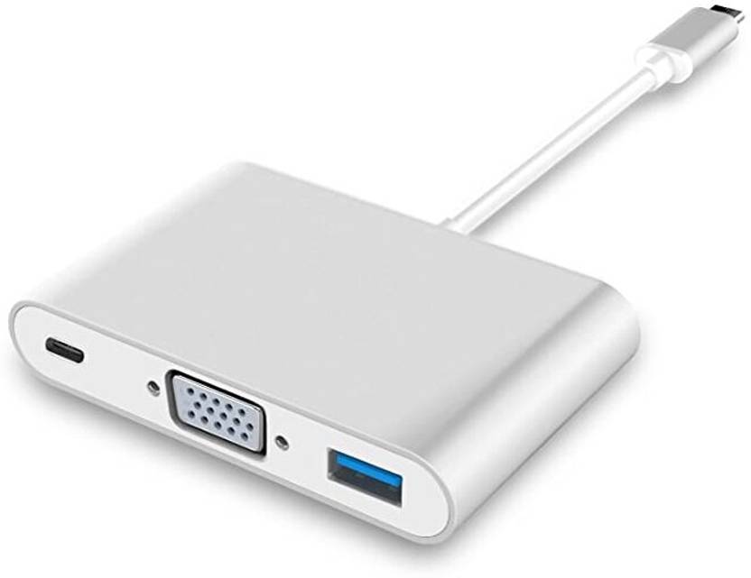 VOOCME 3 in 1 USB 3.1 Type-C to VGA/USB 3.0 /Type C Female Multiport ...
