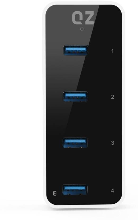 QZ Active Powered USB Hub 4 Port USB Hub with 12V 2A 24W Power Adapter, USB 3.1 HB05 USB Hub ...