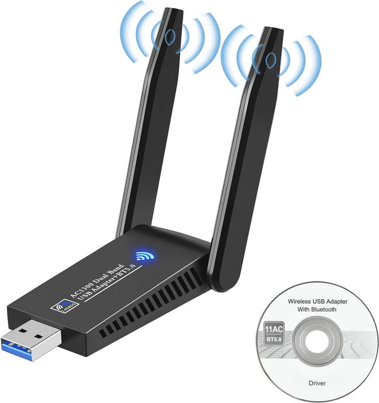 Verilux 5G USB WiFi Dongle for PC, AC1300Mbps USB3.0 WiFi Adapter, Dual ...