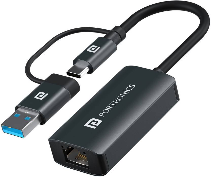 Portronics Mport X1 Type C Gigatbit Ethernet Hub with RJ45 Ethernet Port 1000 MBPS Internet ...