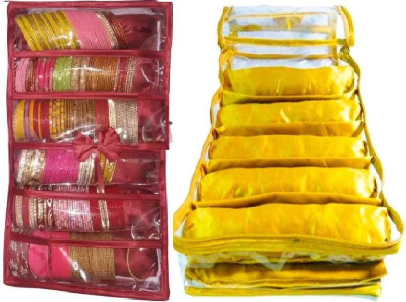 BRAVO AND CO Presents Combo of Gold bangle box + Maroon Bangle box ...