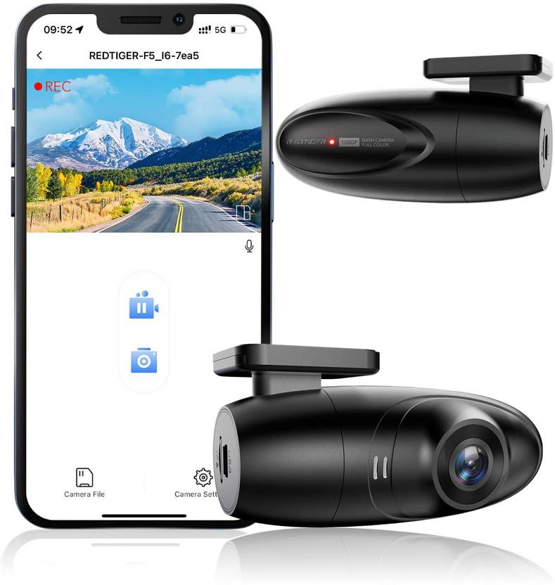 Redtiger F5 WiFi Dash Cam Front:1080P Full HD Smart Dash Camera for ...