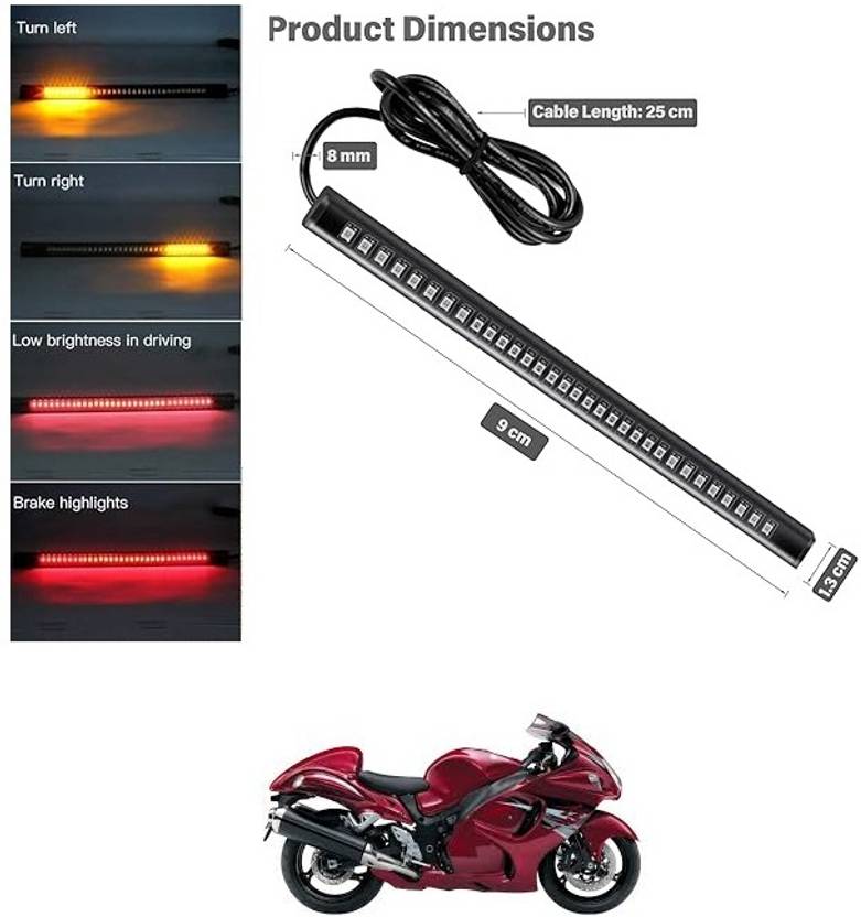 PECULIAR ZONE Front, Rear LED Indicator Light for Bajaj, Hero, Honda, TVS, Suzuki, Universal For ...