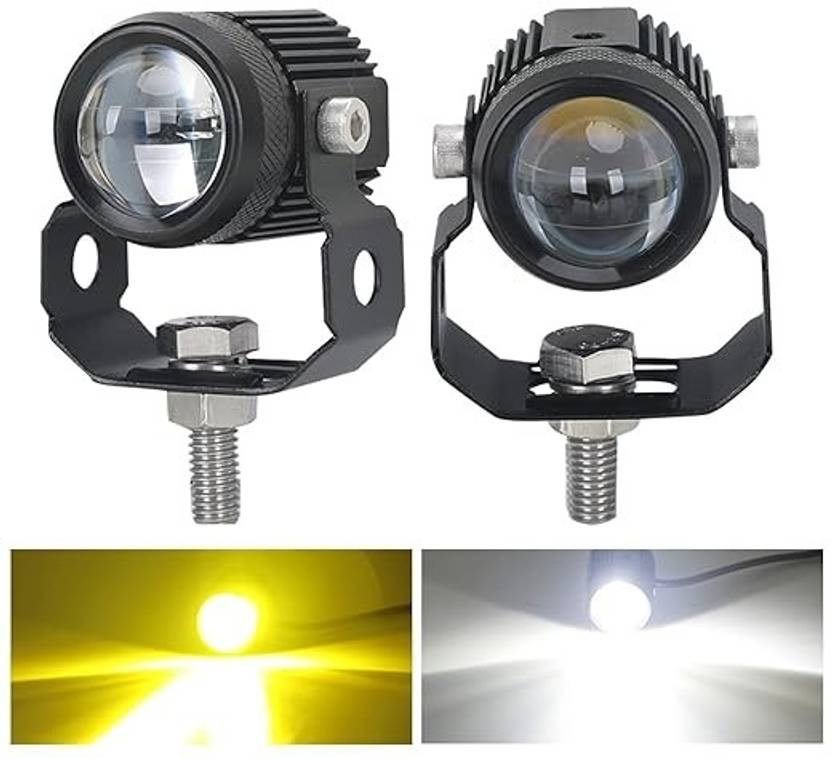 way2gmart Original HJG Heavy mini Drive Dual Color Auxiliary LED Fog light for Bike Fog Lamp ...