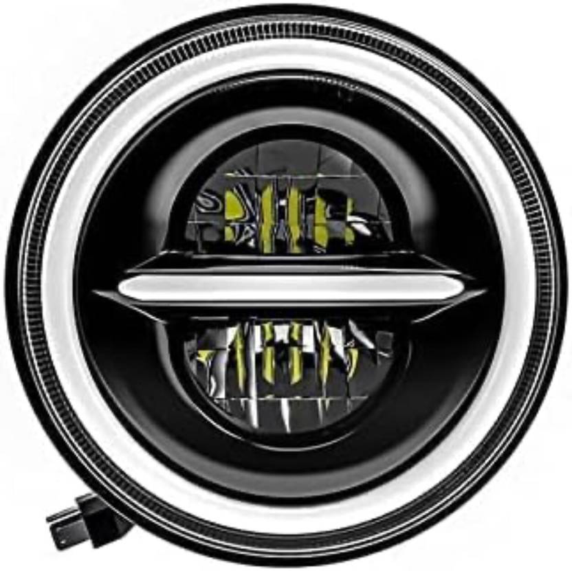 BIKEBLOOM Round LED Minus/Boss Headlight High/Low Beam(Black,7 Inch ...