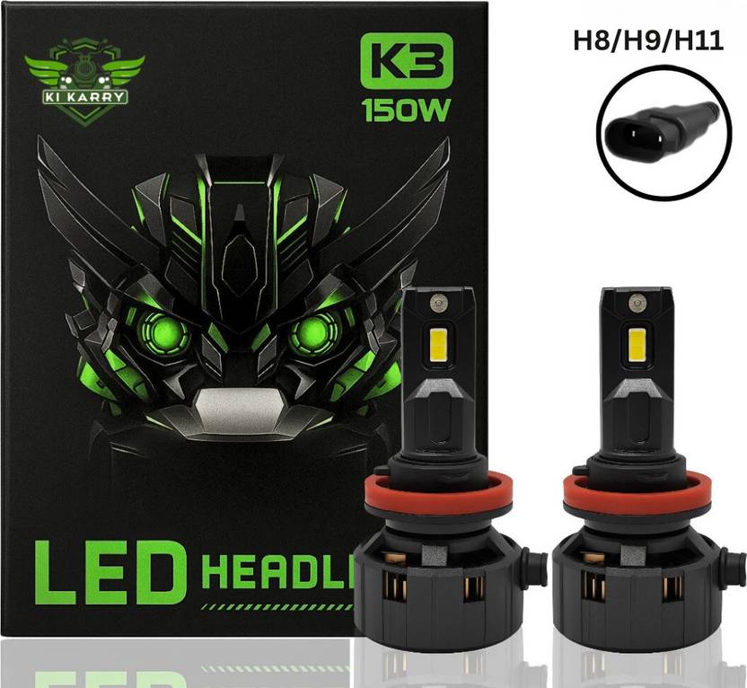 KI KARRY Bright White LED 150W H8/H9/H11 Fitting Headlight Bulb ...