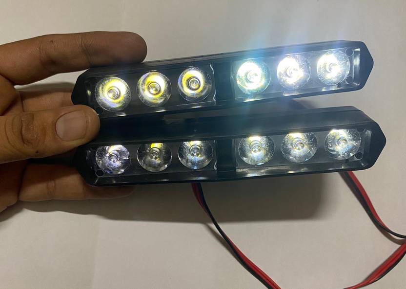Auto MT 2PC/SET WHITE ONLY Flashing Blinking Light Bar 6 LED 36W Bright ...