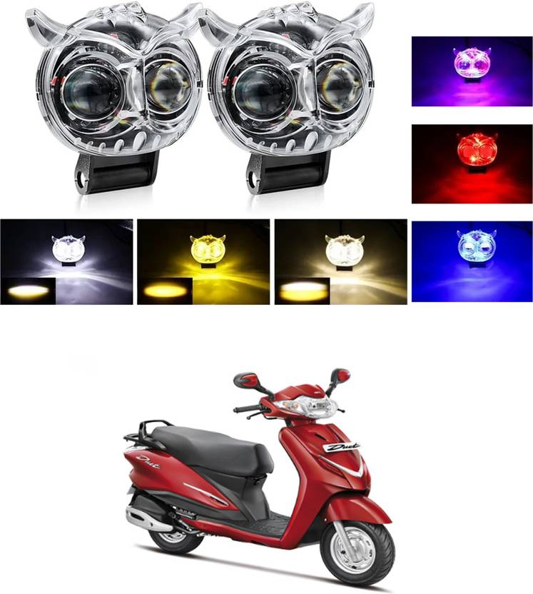 GONAMA Universal Transparent LED Owl Shaped Fog Light & Flashing Light ...
