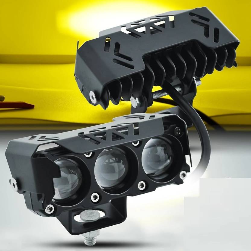 ZULUSTYL Universal 3-Lens LED Fog Lights Yellow/White Color Fog Lamp ...