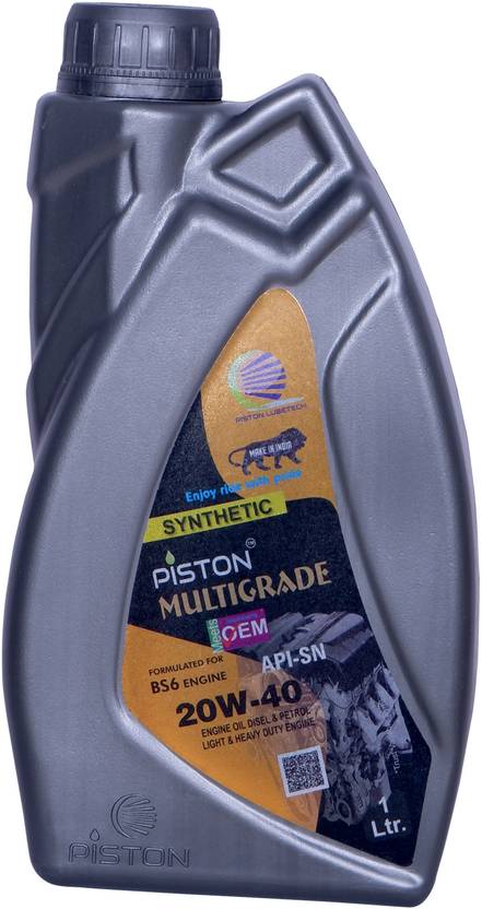 piston 20W-40 API SN Full-Synthetic Engine Oil Price in India - Buy ...