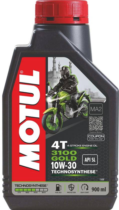 MOTUL 3100 Gold 4T 10W-30 Gold 10W-30 Technosynthese Synthetic Blend ...