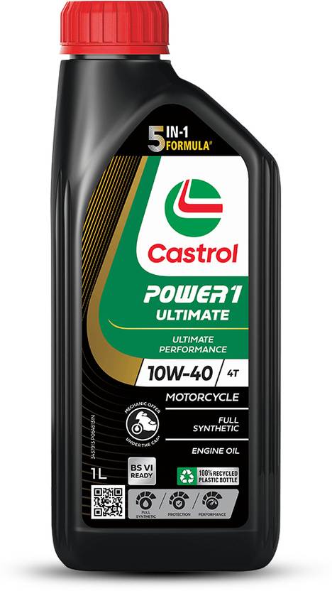 Castrol POWER1 ULTIMATE 10W-40 4T 5-in-1 Full Synthetic Technology ...