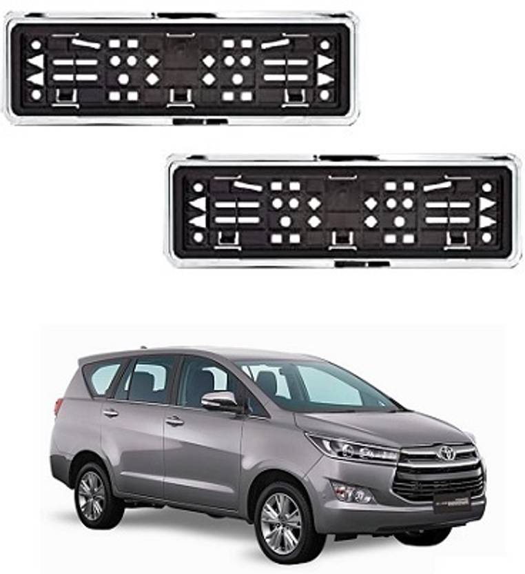 After cars Number Plate Chrome Frame (Front & Rear) for Toyota Innova ...