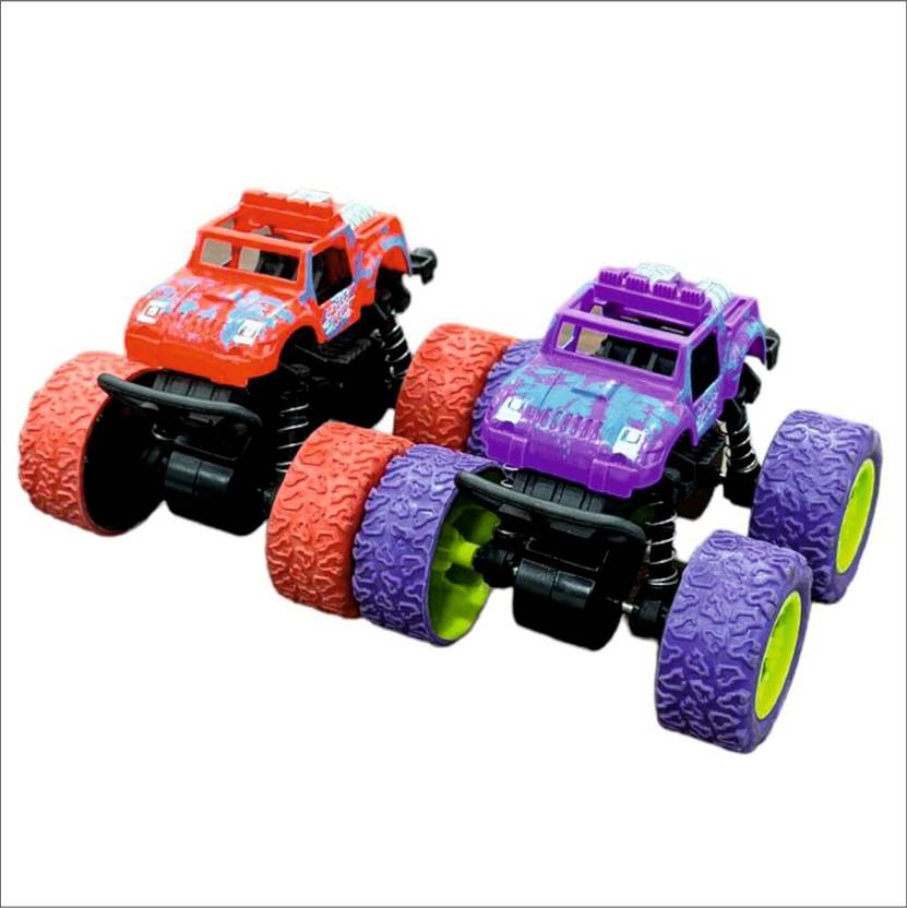 HappyBive 4x4 Stunt Monster Trucks for Kids|Push and Go Friction ...