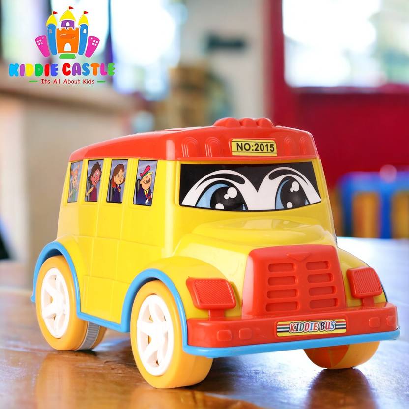 Kiddie Castle Friction Powered Cartoon Kiddie School Bus - Friction ...