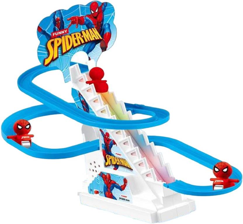 Skstore Spider Man Climbing Toys,Electric Spider Man Chasing Race Track ...
