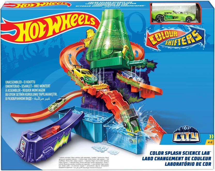 HOT WHEELS Metal Shifters Color Splash Science Lab Playset - Metal ...