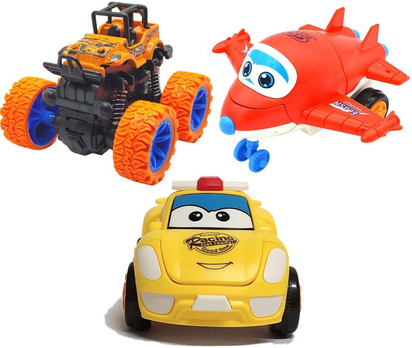 Jo Baby Unbreakable Friction Powered Toy Set of Car, Train, Plane ...