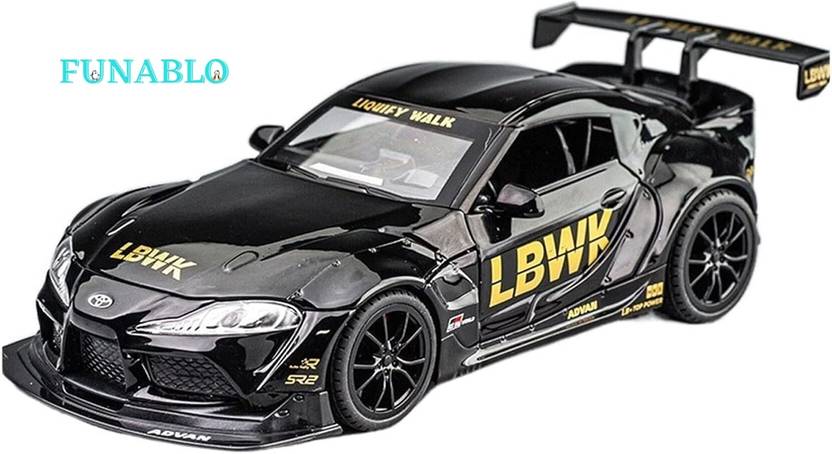 FUNABLO Toyota Supra GR LBWK Model Diecast Metal Pullback Toy car ...