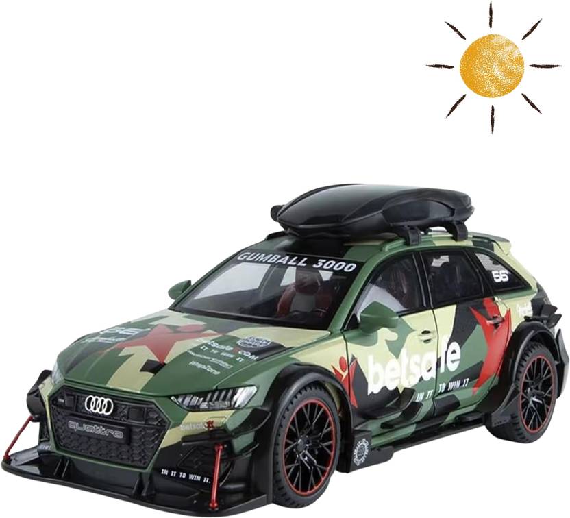 Zuuluzrs New Audi Toy Car RS6 Militery Supercar 1:24 Diecast Scale ...