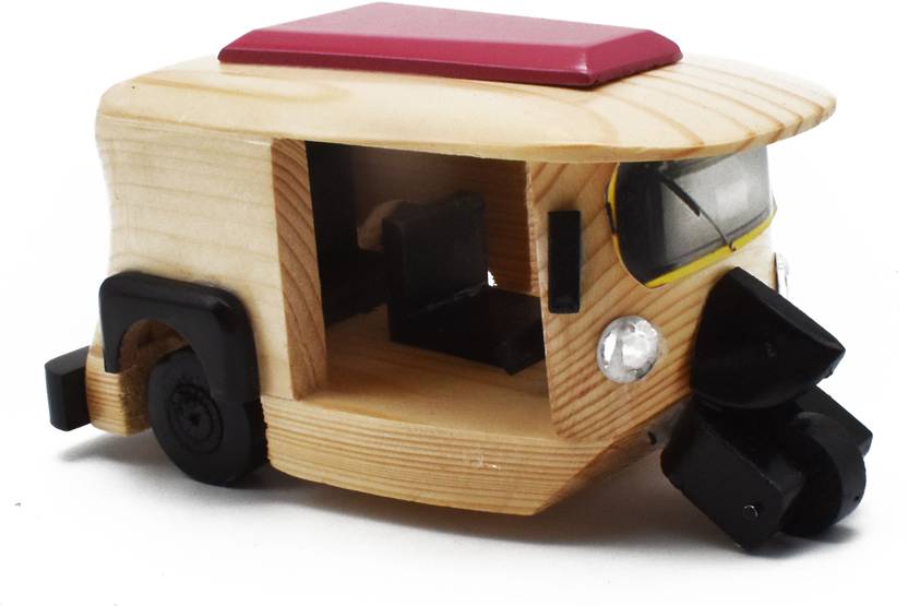 justhandmade Wooden Auto- Rickshaw - Push & Pull Along Toy for Kids ...