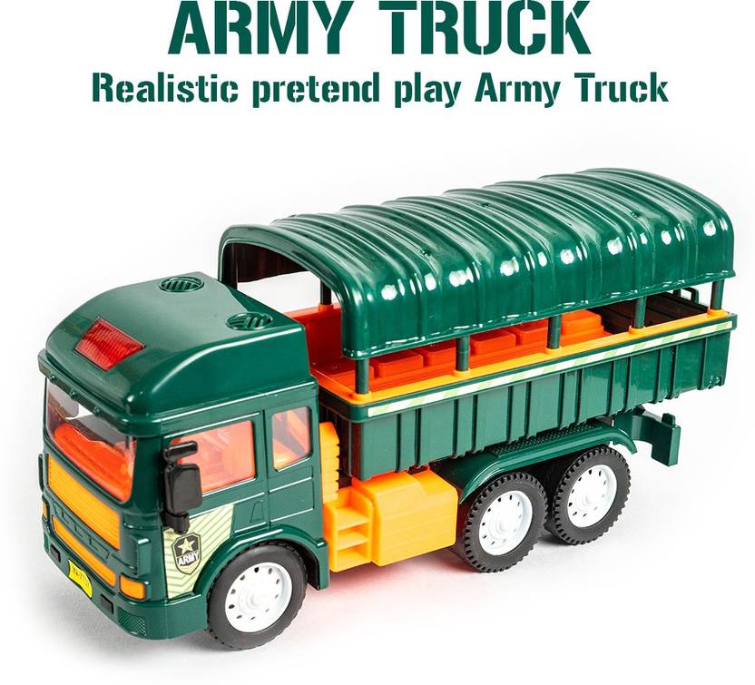 MY FIRST WHEELS Friction Powered Realistic Army Truck Toy - Friction ...
