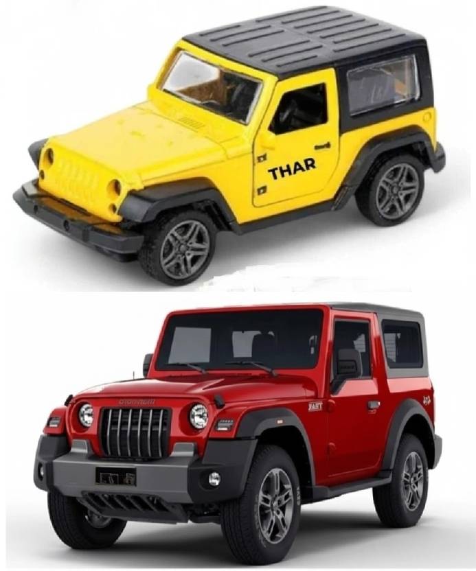 iqratoynexa Diecast Pullback Metal Thar 4X4Toy Car for Kids (Red,Yellow ...