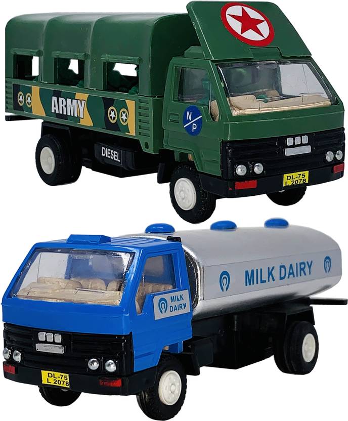 Wishmaster Set of 2 Combo Army Truck + DCM Tanker Toys for Kids - Set ...