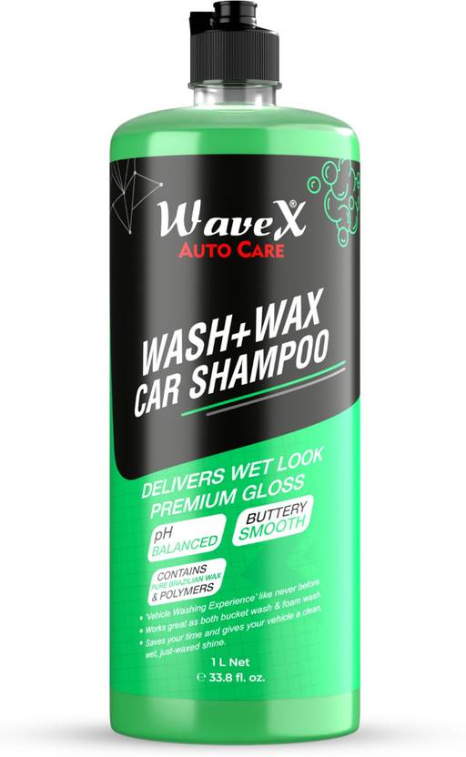 Wavex Wash and Wax Car Shampoo 1 LTR Gives Wet Look Shine, pH Neutral ...