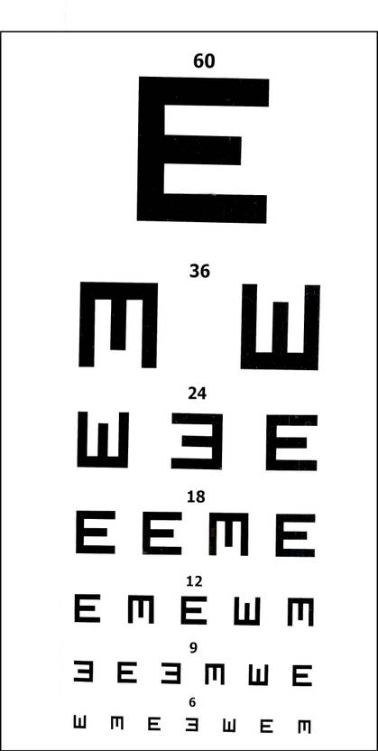 Ansh Enterpris eye test chart "E" Vision Test Chart Vision Test Chart ...