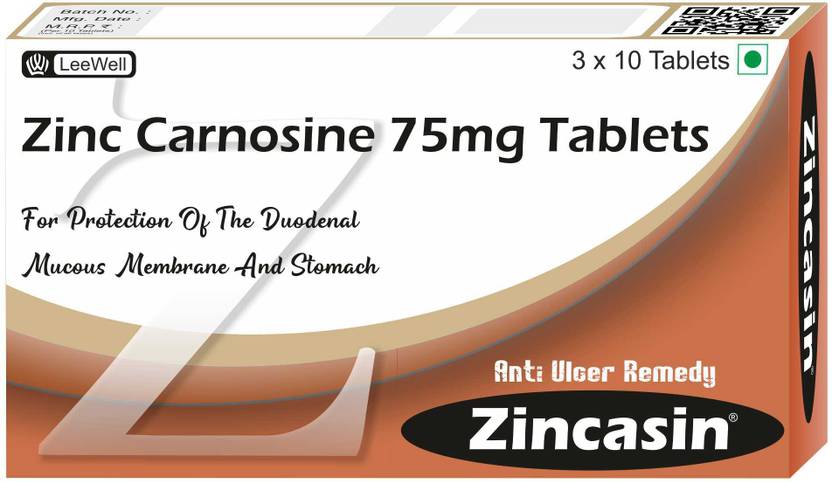 zincasin Zinc carnosine Tablets Gastric Ulcer+Stomach Health Supplement ...