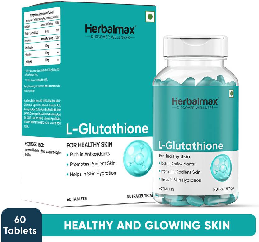 Herbal max L-Glutathione Tablet For Glowing Skin & Reduce Pigmentation ...