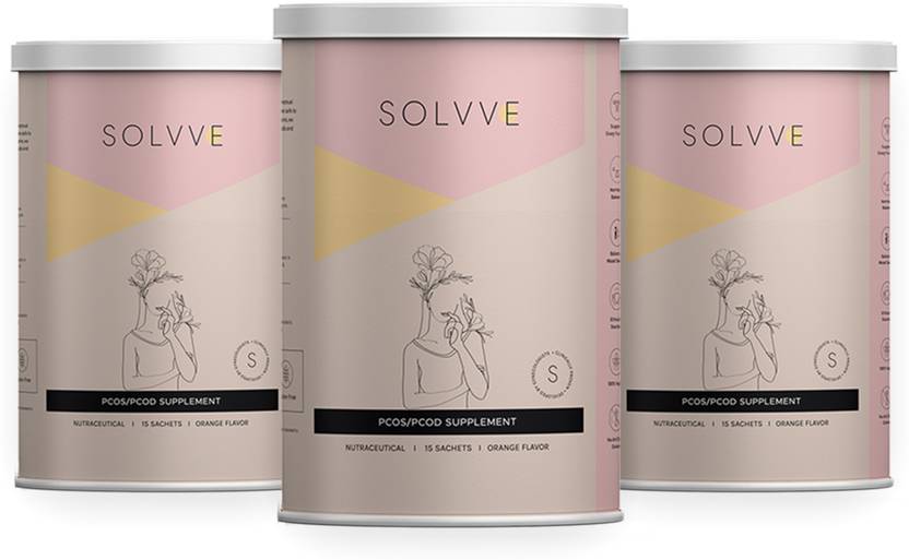 Solvve PCOS/PCOD Supplement - Regularise Periods - Orange Flavour - 15 ...