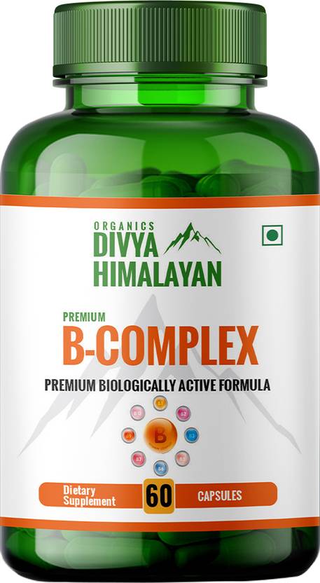 Divya Himalayan Vitamin B Complex Vitamins B12, B1, B2, B3, B5, B6, B7 ...