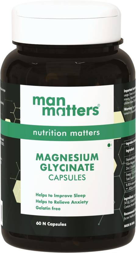 Man Matters Magnesium Glycinate Capsules | Helps Improve Sleep Quality ...