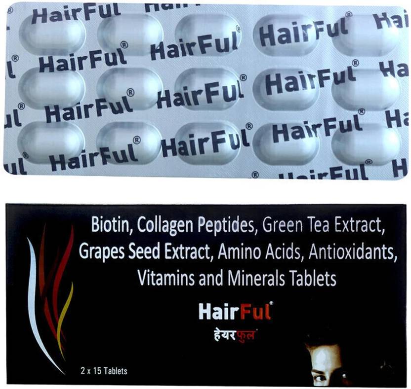 HairFul Biotin Hair Growth Suppliment Tablets Men & Women 15 Tablets ...