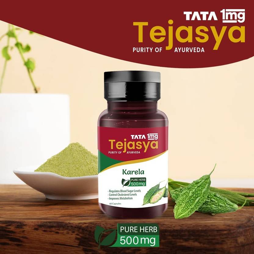 Tata 1mg Tejasya Karela Capsule Helps In Maintain Metabolism Price In