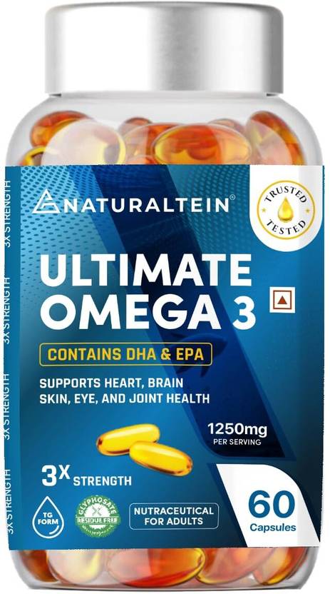 NATURALTEIN Triple Strength Omega-3 1250mg |450mg EPA & 300mg DHA – Heart, Brain & Joint Price ...