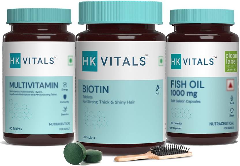 HEALTHKART Biotin with Multivitamin & Fish Oil (Pack of 3) Price in ...